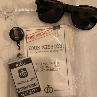 Ring Security ID Badge Set With Sunglasses Wedding Ring Bearer ...