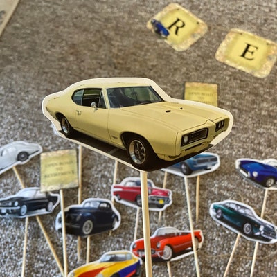 Antique / Vintage Car Theme Centerpiece Skewers Mustang, Corvette, GTO ...