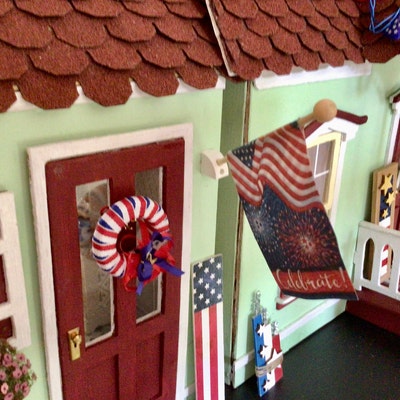 House Flag W/pole Dollhouse Miniature 1:12 Scale - Etsy