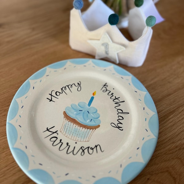 Personalised Birthday Plate | 9 Inch Plate | Hand Painted Keepsake Gift ...