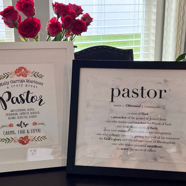Pastor Gift Pastor Appreciation Wall Decor Minister Gift Personalized ...