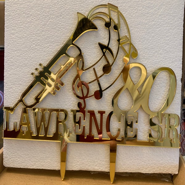 Trumpet Cake Topper | Trumpet Birthday Cake Topper | Personzalied ...