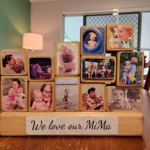 Stacking Photo Blocks Set Photo Gift, Wooden Photo Block - Etsy UK