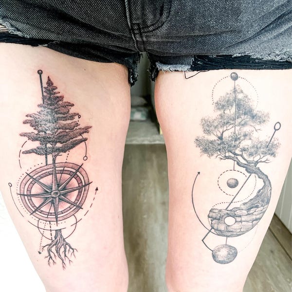 Unalome Moon Tattoo Design With Stencil Geometric Tattoo Flash Mountain ...