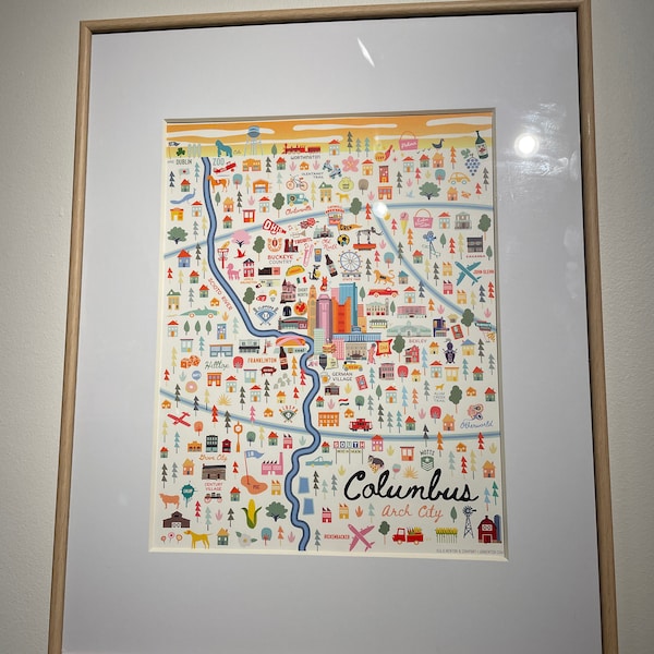 COLUMBUS OH Map Art Wall Decor | City Map Columbus Ohio | Art Print ...