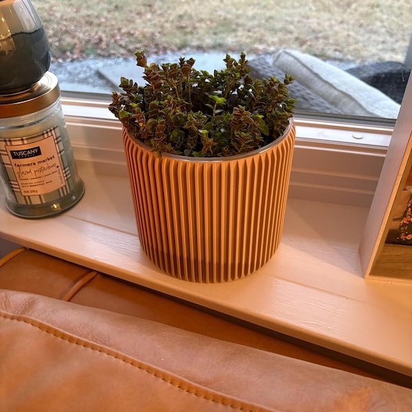 GANSAL Slat Planter Pot 4", 5", 6", 7" Wide Clear Pot With Drainage ...