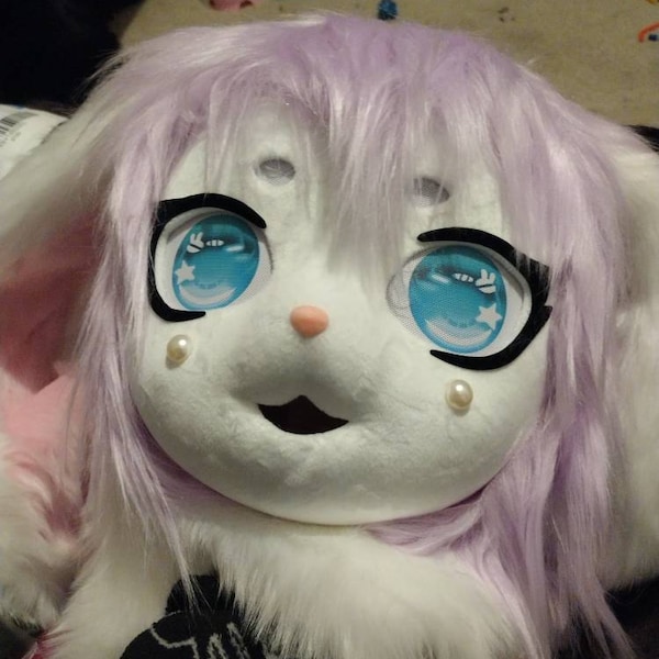 Candy Lavender Bunny Kigurumi Fursuit Furry Head Kig Style,white Bunny ...