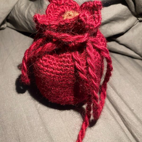 Orange Pouch Crochet Pattern Bag Mini Drawstring Fruit Bag Crochet ...