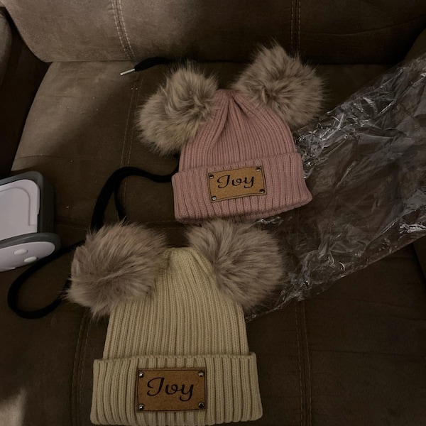 The Original Custom Kid Hat, Custom Winter Hat, Double Pom Baby Beanie ...