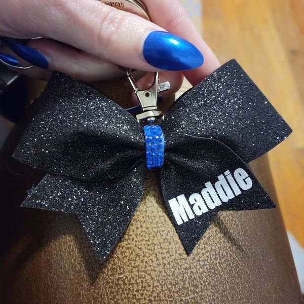 Cheer Bow Key Chain With Name on TAIL Only--glitter Bow (one Bow ALL ...
