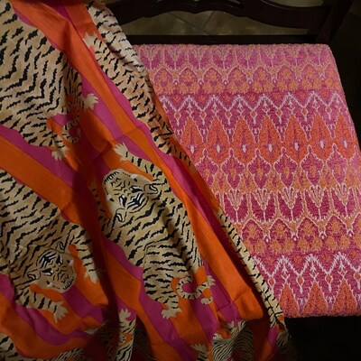 Hand Block Print Fabric Pink and White Floral Indian Print - Etsy