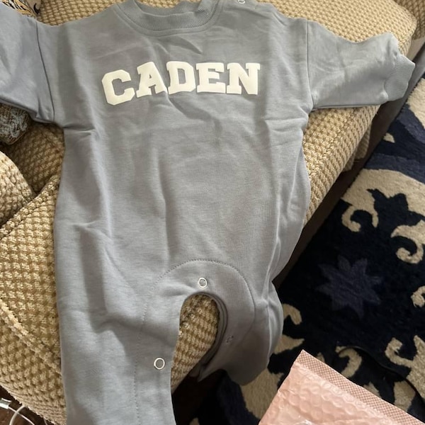 Custom Puff Name Baby Sweatshirt Bodysuit, Personalized Bubble Romper ...