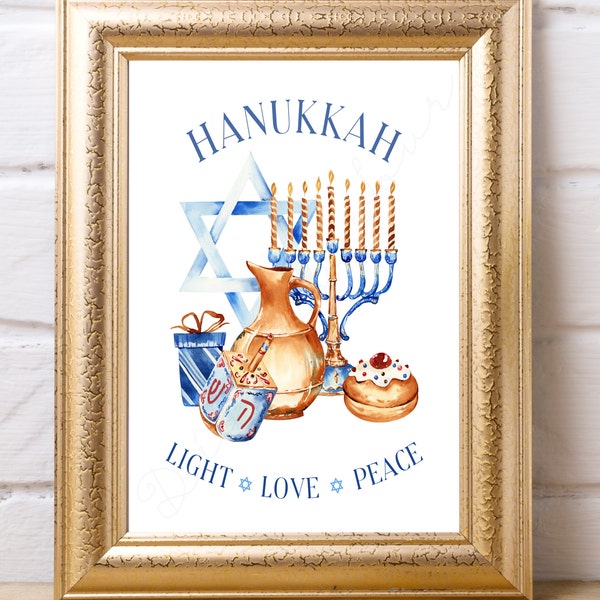 Hanukkah Clipart Jewish Holiday Watercolor Religious Clipart Jewish ...