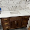 48" White Hard Maple Bathroom Vanity | Double Sink | Three Drawer ...