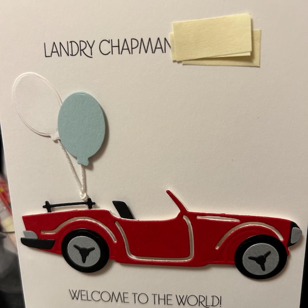 Personalized Masculine Card, Car Card, Custom Birthday Card, Father’s ...