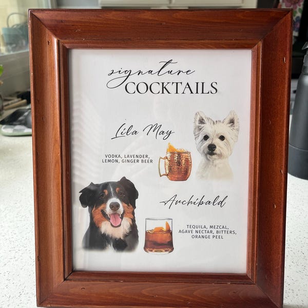 His Hers and Dog Signature Cocktail Wedding Signature Drink Sing Dog ...