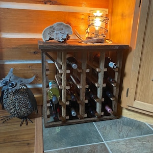 Free Standing, Rustic, Wine Rack Made With Rustic Barn Wood - Etsy