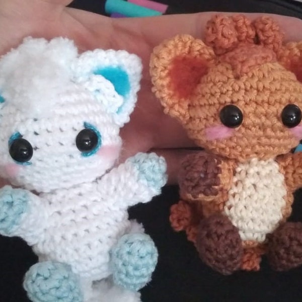 Fire and Ice Fox Duo PDF Crochet Pattern - Etsy UK