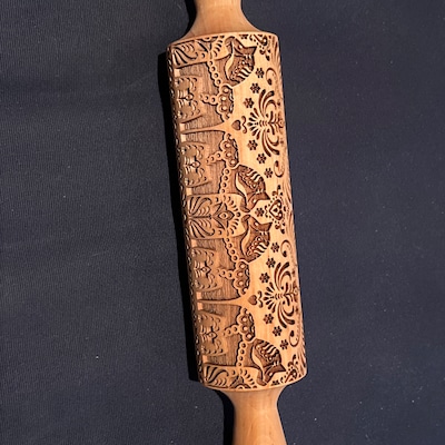 Lace Embossed Rolling Pin Rosemailing Flowers Laser Engraved - Etsy