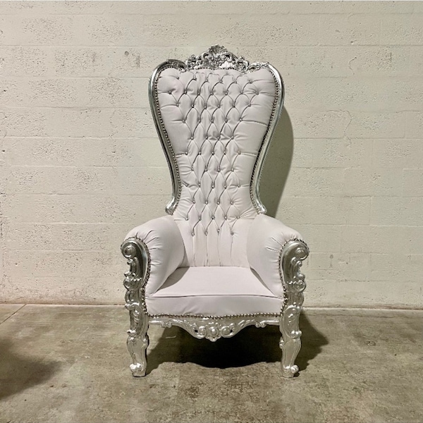 Rose Throne Chair Arm Throne Chair High Back Chair Crystal Tufted Vinyl ...