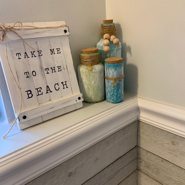 Beach Tray Decor *summer Decor * Starfish* Beach Block Sign *sand ...