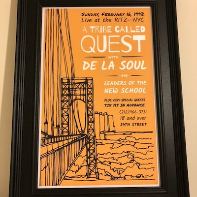 Digital Printa TRIBE CALLED QUEST and De La Soul Concert Poster 11x17 ...