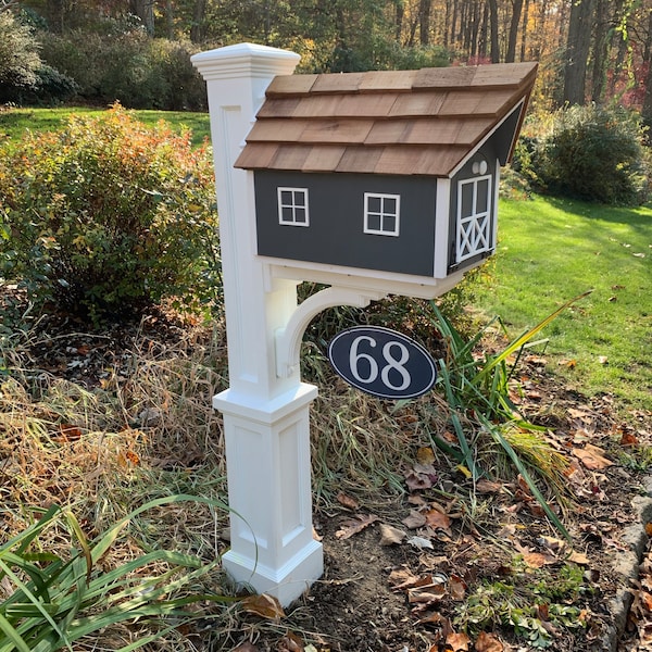 Personalized Oval Mailbox Sign With Large House Numbers, 7 X 12 ...