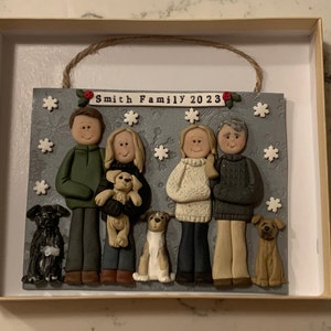 Large Family Personalized Clay Ornament 7 or More Members - Etsy