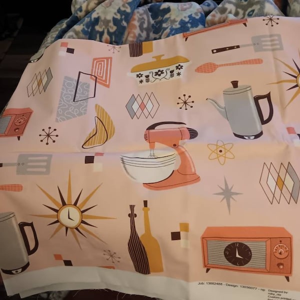 Mid Century Kitchen Fabric - Atomic Kitchen by Ruby_ritz - Retro ...