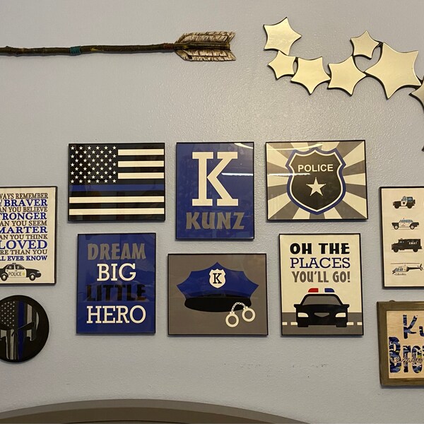 Police Car Wall Art, Emergency Vehicles, Boy Bedroom Art ...