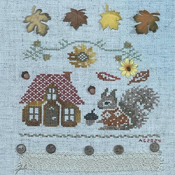 PDF Gathering Squirrel by the Cottage Rustic - Woodland Squirrel Autumn ...