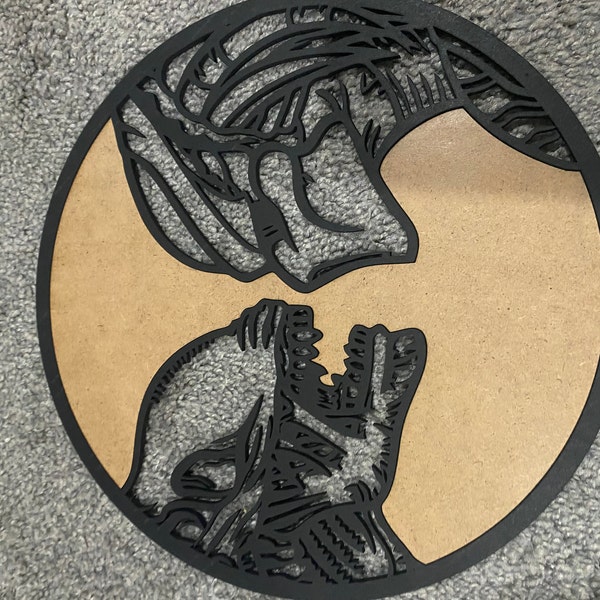 Alien Predator Art , Alien and Predator Wood Wall Decor , Predator ...