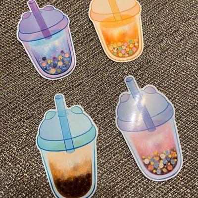 Boba Tea Sticker Cute Food Asian Drink Regular Glossy, Vinyl Waterproof ...