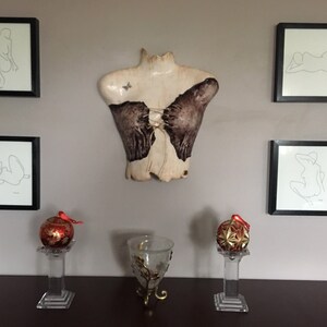 Torso Sculpture L Ceramic Corset Female Bust Handmade Clay Wall Art ...