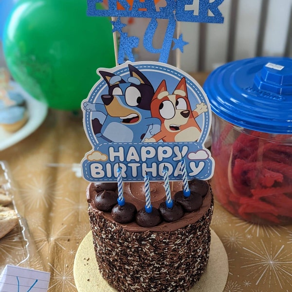 Birthday Personalised Cake Topper for Kids Girls Boys Custom Cake ...