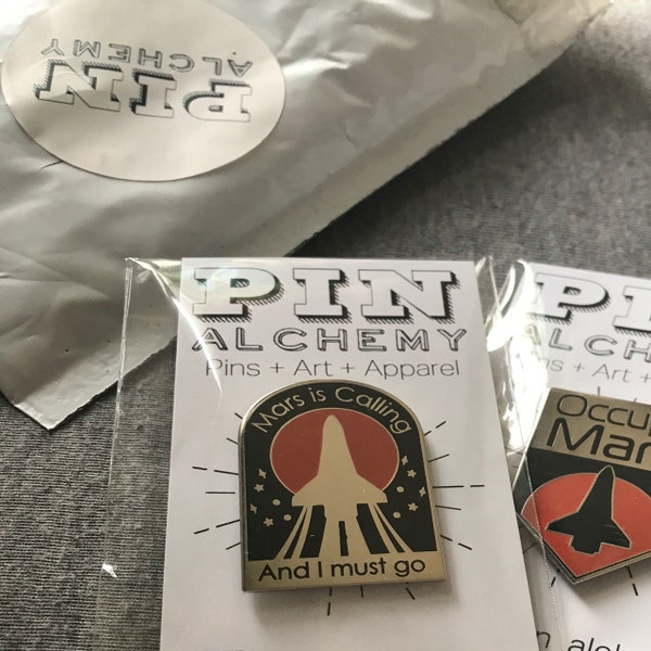 Enamel Pin - Mars is Calling - Space Lapel Pin - Science Pin ...