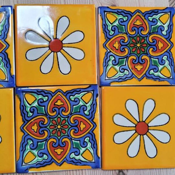 Mexican Tile Set of 36 Individual Tiles Large MEXICO MIX - Etsy UK