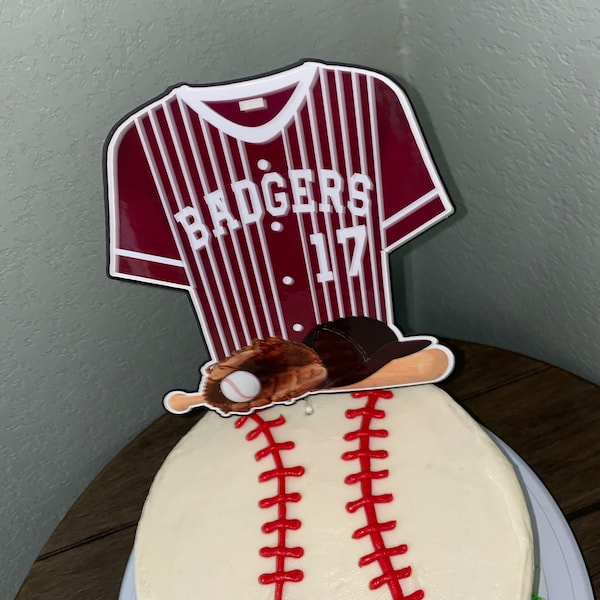 Baseball Jersey Cake Topper, Personalized Baseball Cake Topper Keepsake ...
