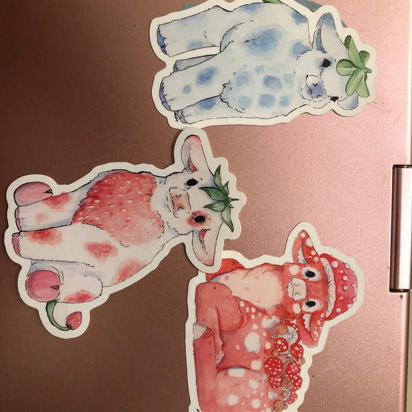 Blueberry Cow Sticker - Etsy