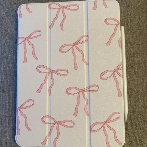 Pink Bows Simple Custom iPad Case for iPad Pro 2024/2022/2021,ipad Air ...
