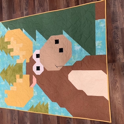 Hippo Baby Quilt Pattern in Multiple Sizes 36x42 Plus 24x28 and 48x56, Easy Quilt Pattern ...