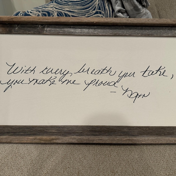 Custom Handwriting Sign for Loved One Writing Personalized Handwriting ...