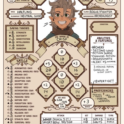 Cherry Blossom, Dnd 5E Character Sheet Digital Download, Editable and ...