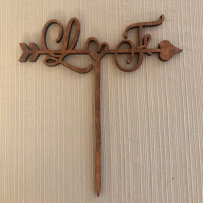 Arrow Cake Topper Wood Customized Wedding Cake Topper With - Etsy