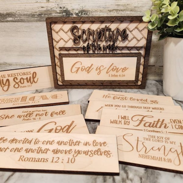 Scripture of the Week Interchangeable, Inspirational Gift / Laser ...