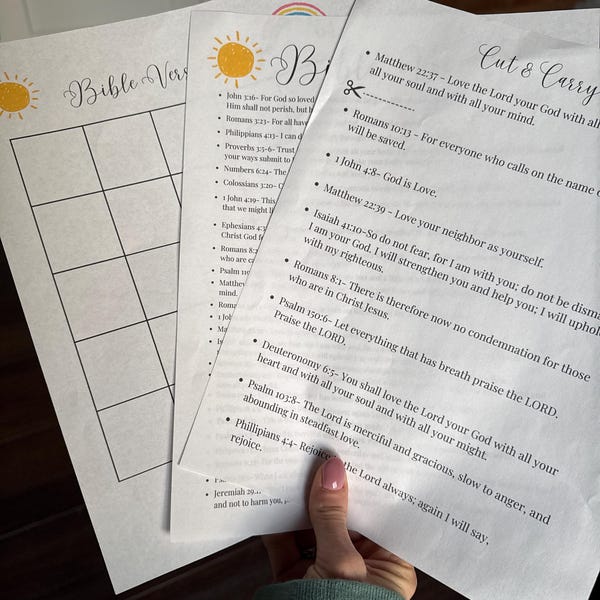 Bible Verse Bingo Bundle, Digital Download, Bible Verse Memorization ...