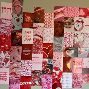 Lovecore Wall Collage Kit, Valentines Day Collage Kit, Red Wall Collage ...