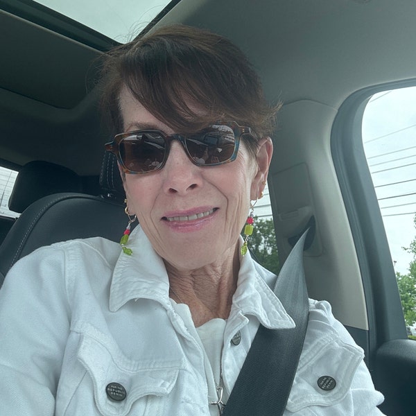 Cobalt Blue Czech Glass Square Earrings, Petite Copper Dangle Earrings ...