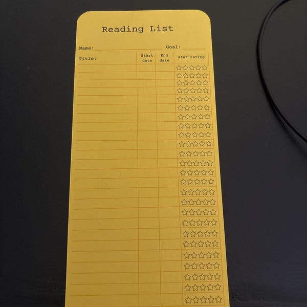 2025 Reading List Bookmark - Etsy