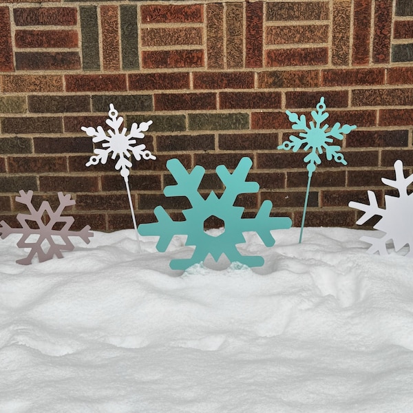 Snowflakes, Winter Wonderland, Garden Stake, Metal Yard Decoration - Etsy